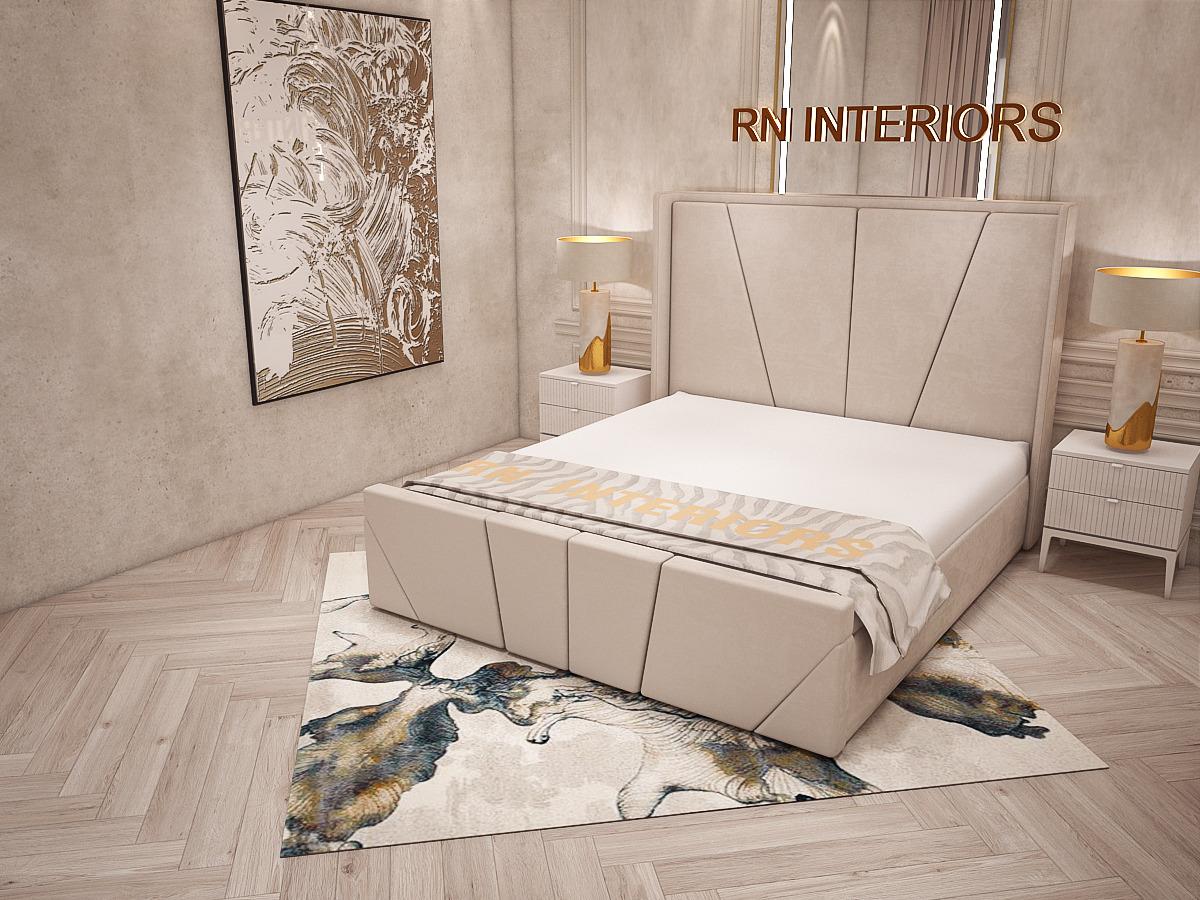 Double Bed with Storage - Sunrise Wingback Bed Frame - rn interiors